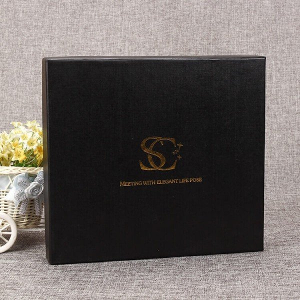 Custom Gold Foil Stamping Black Gift Box- Shanghai Custom Packaging