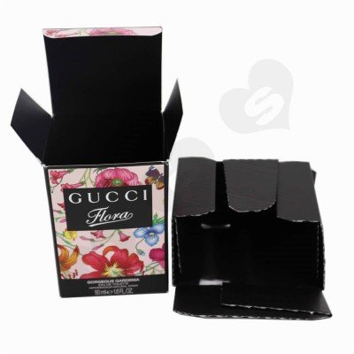 Silver Foiled Luxury Perfume Packaging Box with Black Inserts