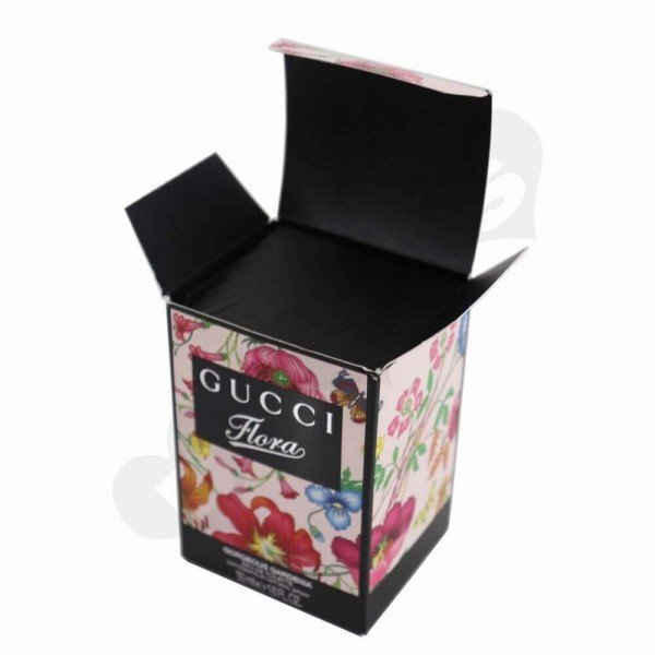 Silver Foiled Luxury Perfume Packaging Box with Black Inserts