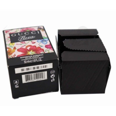 Silver Foiled Luxury Perfume Packaging Box with Black Inserts