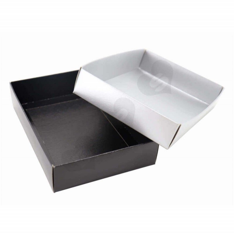 Custom Tie Packaging Box with Separate Lid Silver Printed