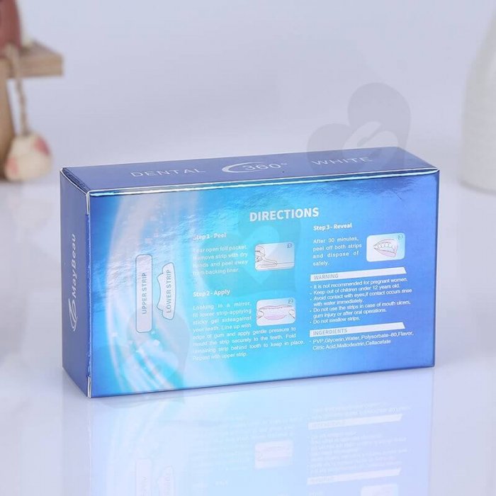 White Cardboard Teeth Whitening Strip Packaging Box- Shanghai BPS