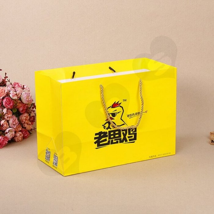 Wholesale Printed White Cardboard Paper Bag For Chicken Food