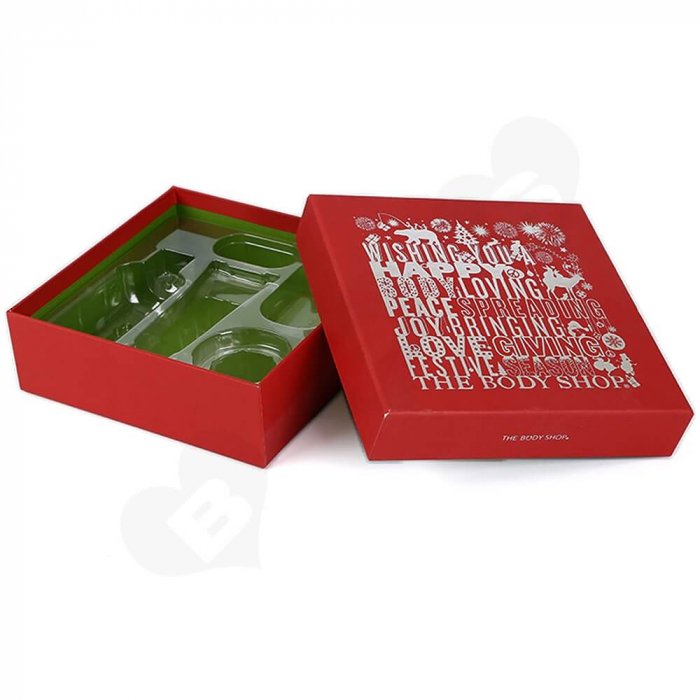 Christmas Color Box For Cosmetic Product With Blister Insert