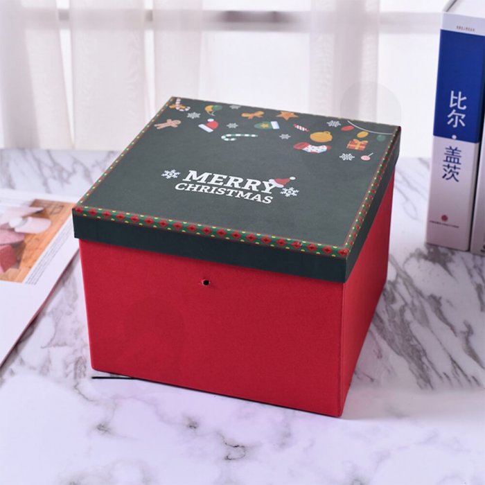 Custom Printed Cube Shape Christmas Season Gift Box- SCP Group