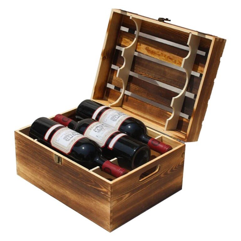 Classical Wooden Storage Box For Six Pack Wine-SH Custom Packaging