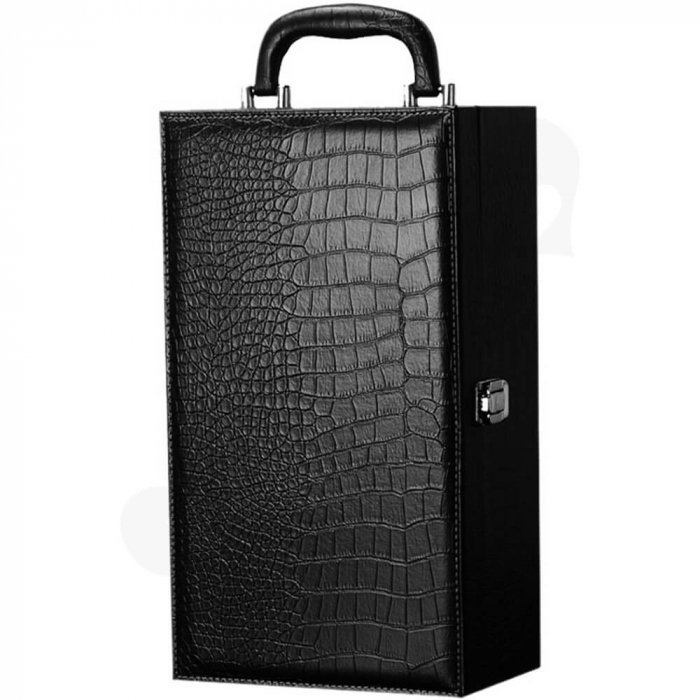 Crocodile Pattern Wine Box Kit With Handle - Shanghai Custom Packaging