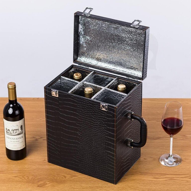 Custom Hinged Lid Insulated Cardboard Wine Boxes -Custom Packaging