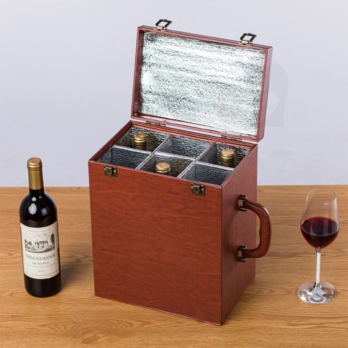 Custom Hinged Lid Insulated Cardboard Wine Boxes -Custom Packaging