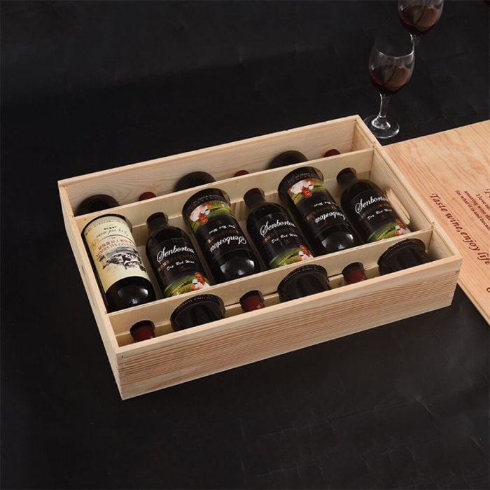 Custom Printing Wooden Wine Box with Sliding Cover - Custom Packaging