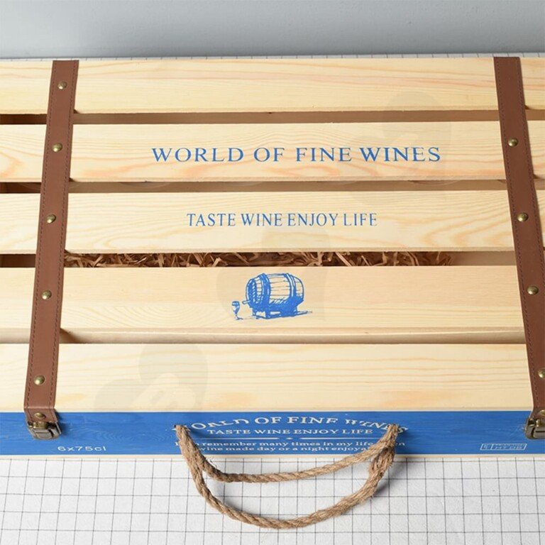 Customizable Six Pack Wine Box with Timber Divider- SCP