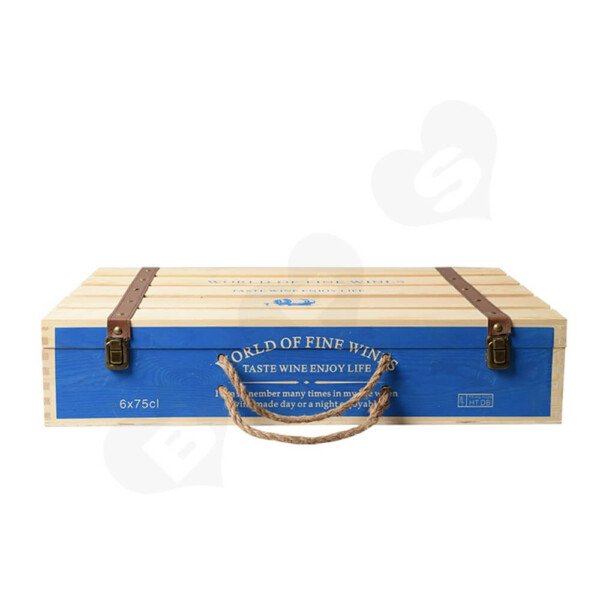 Customizable Six Pack Wine Box with Timber Divider- SCP