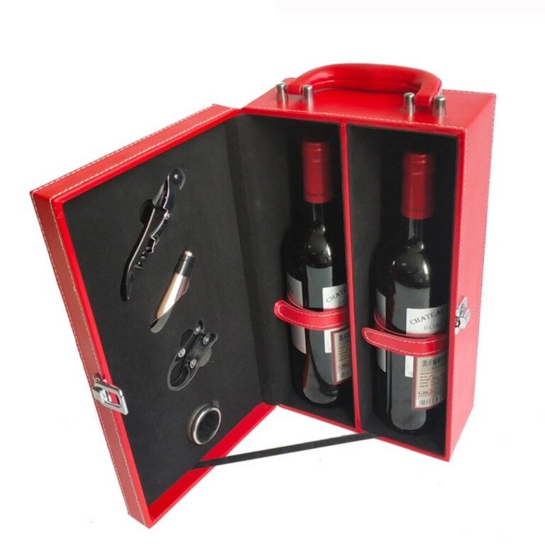 Red Color wine Box Kit with Personalized Logo - SH Custom Packaging
